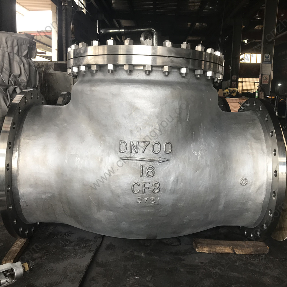 ASTM A351 CF8 Swing Check Valve DN700 PN16 - ZHONGYOU INDUSTRIAL CO., LTD.