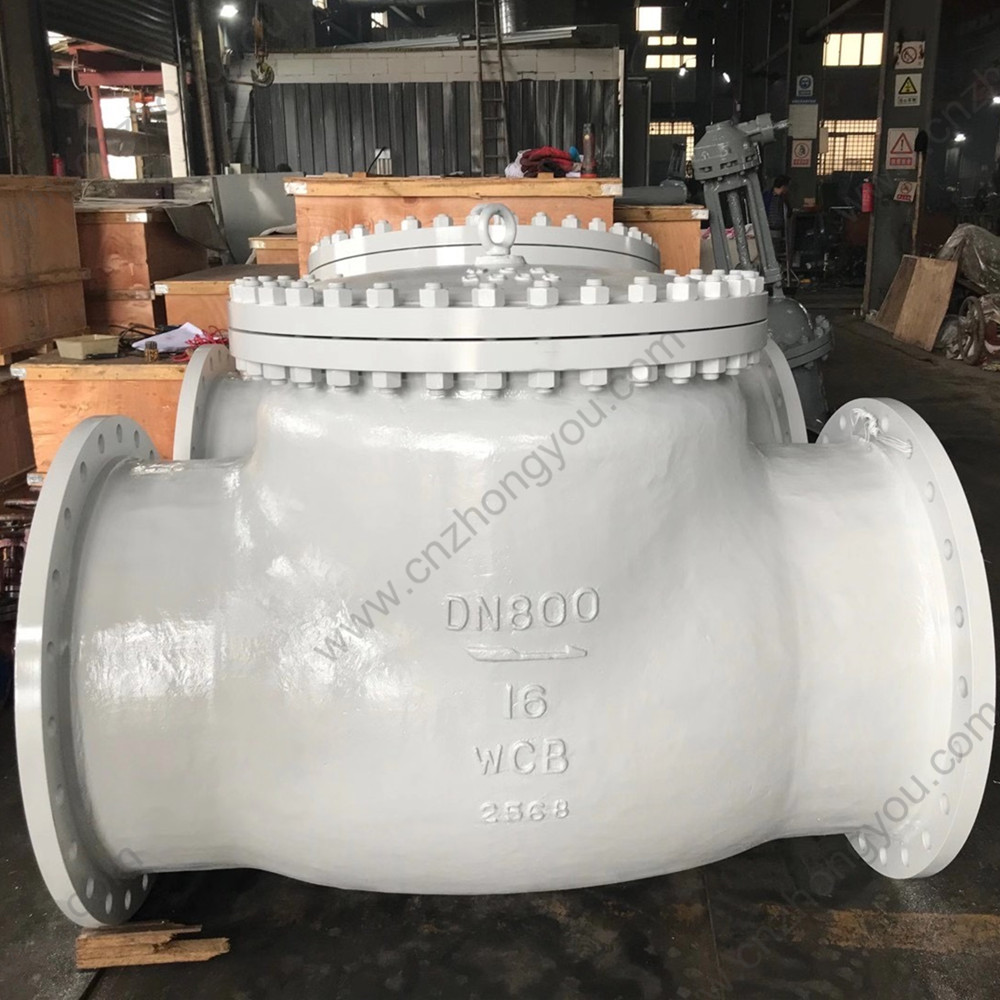ASTM A216 WCB swing check valve DN800 PN16 - ZHONGYOU INDUSTRIAL CO., LTD.
